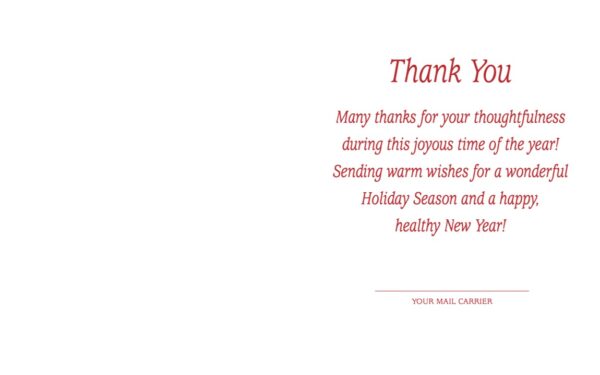 #2500V1 - Jolly Postman "Thank You" Greeting Card - CardsByMail.org